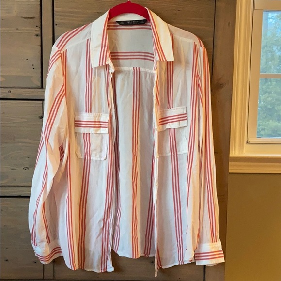 Zara | Tops | Euc Zara Basic Collection Shirt Sz L | Poshmark